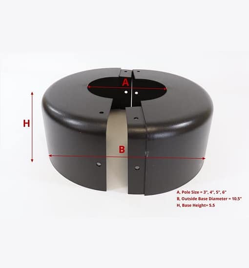Round ABS Plastic for Round Poles - Parking Lot Lighting, Maintenance
